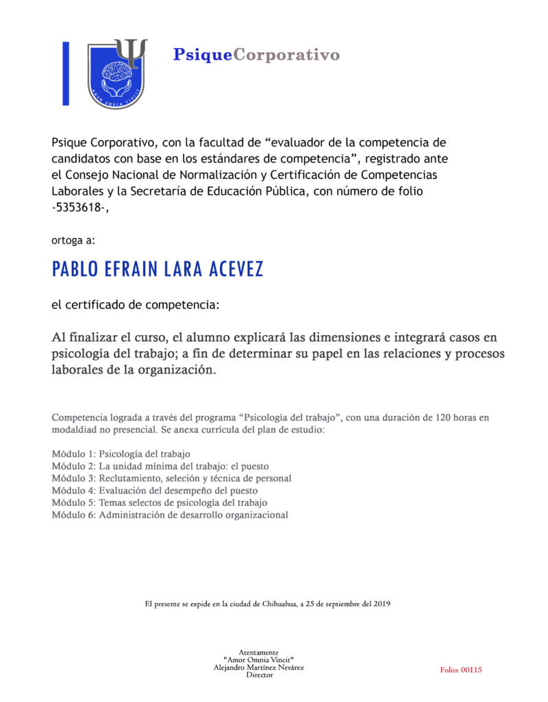 PABLO EFRAIN LARA ACEVEZ